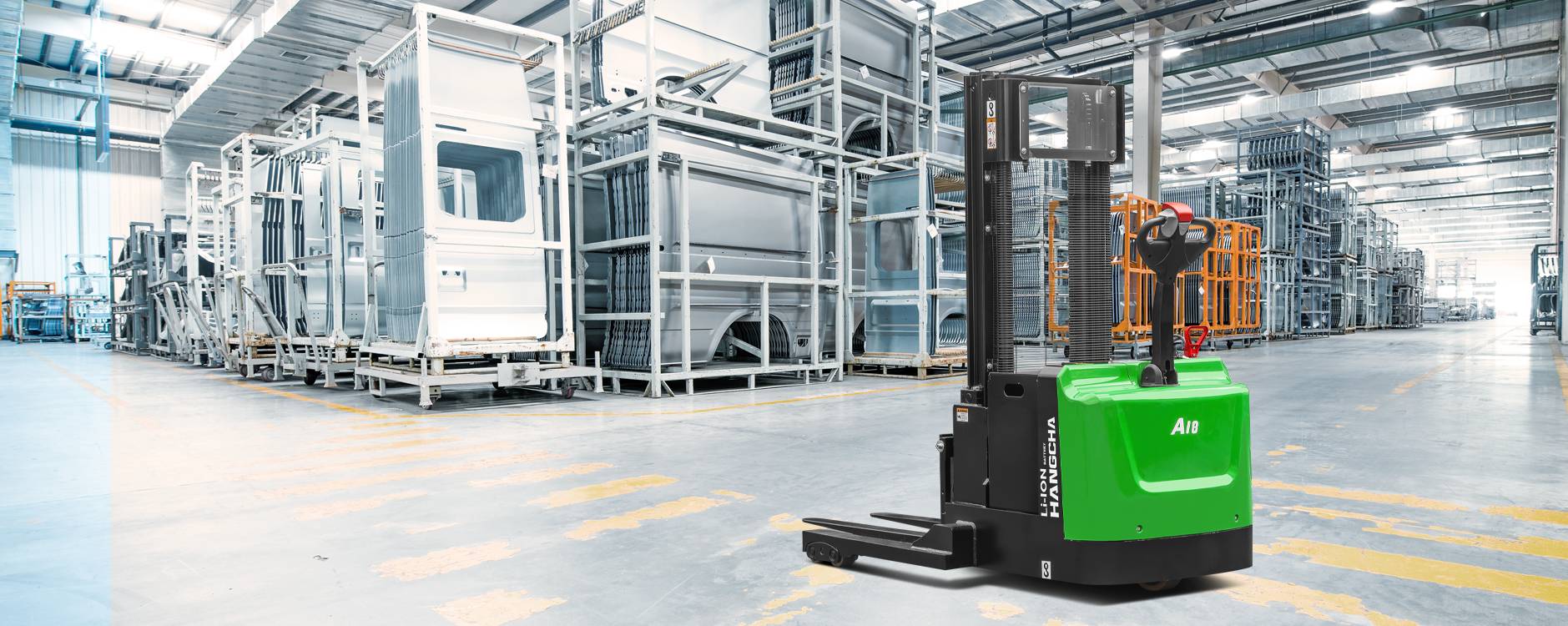 Electric Lithium-ion Industrial Walkie Straddle Stacker 2,500-4,000lb ...